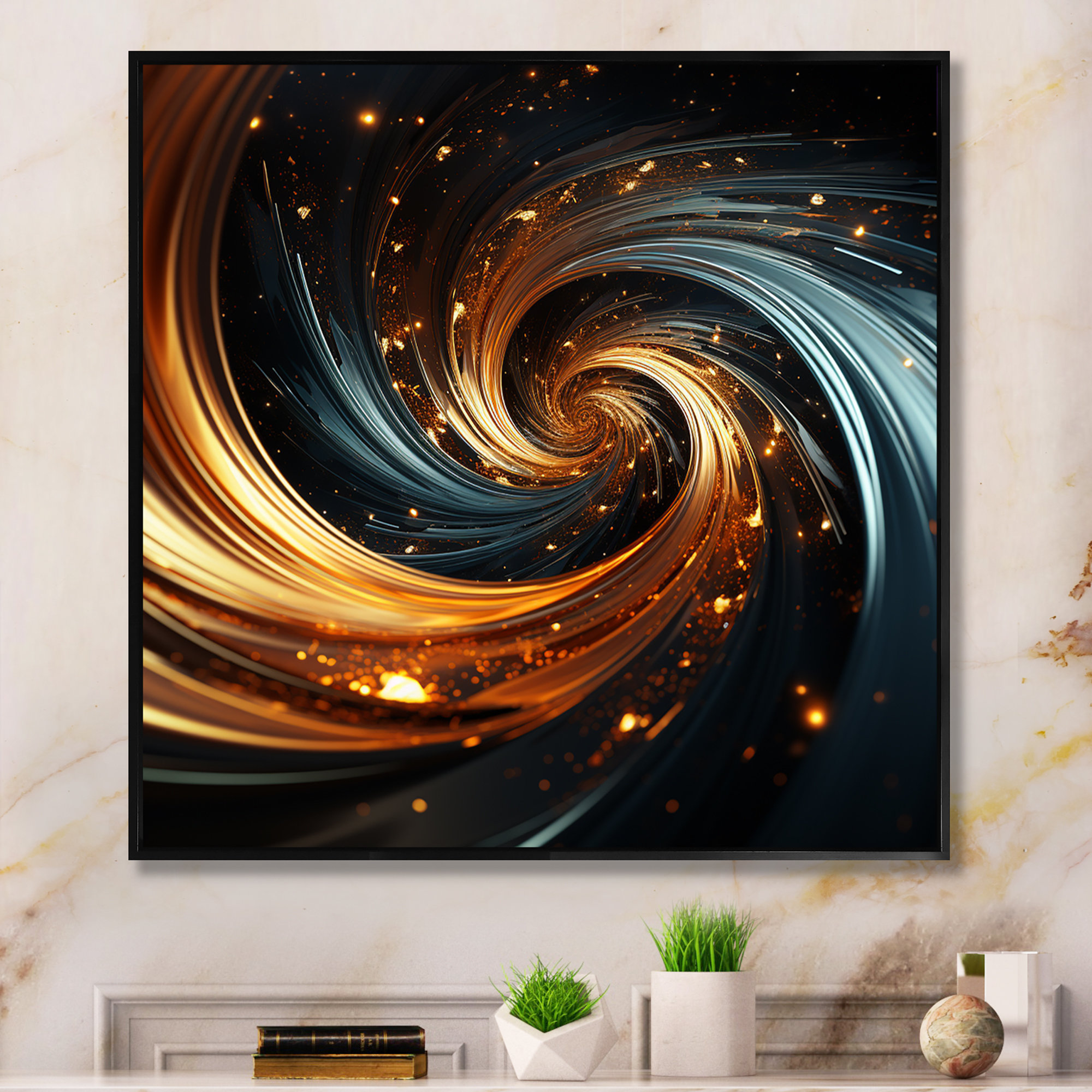 Ivy Bronx Gold And Green Hypnotic Abstract Spiral I - Abstract Spirals ...