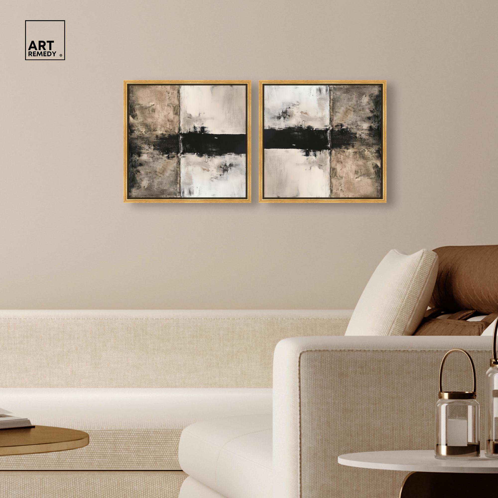 Art Remedy Muddy Veil I Set Canvas Minimalism Abstract by Art Remedy ...