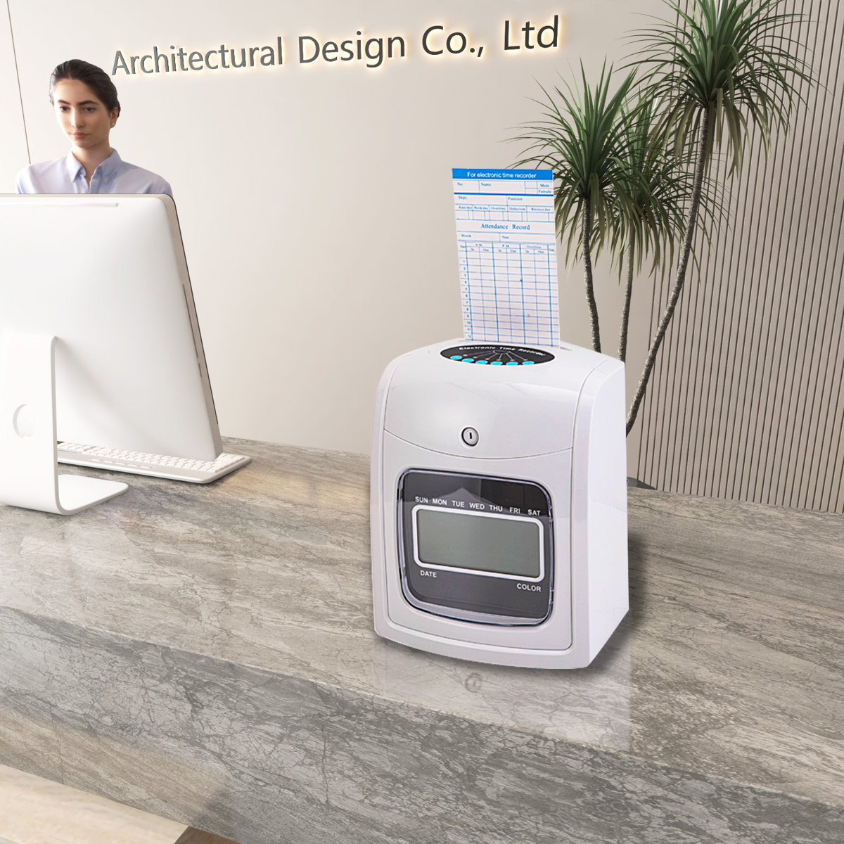 DOMINTY Employee Attendance Lcd Display Punch Time Clock | Wayfair