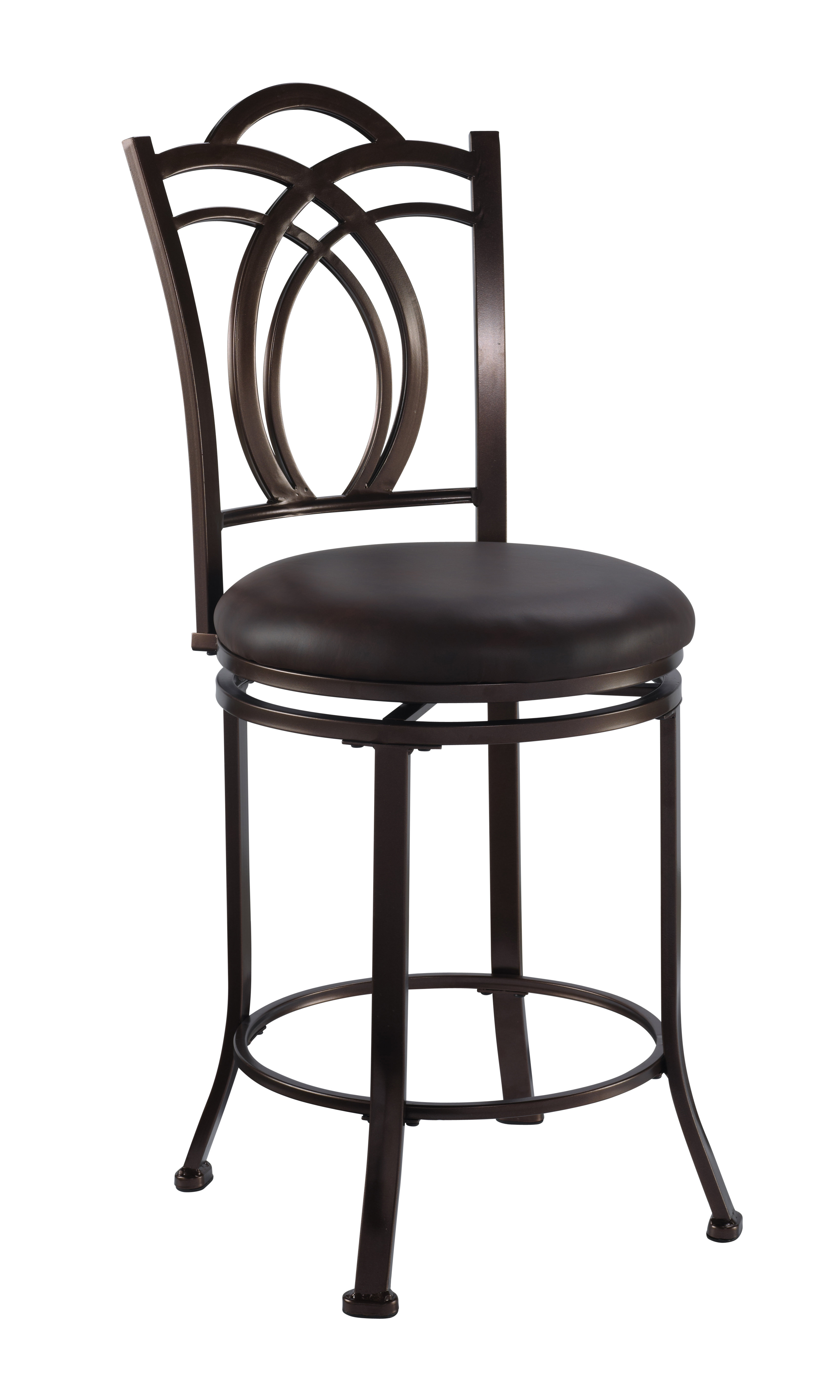 Red Barrel Studio® Lockridge Swivel Metal Leg Stool With Faux Leather ...