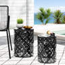 Ivy Bronx Metal S/2 End Tables, Modern Iron Cut Frame Design, Powder ...