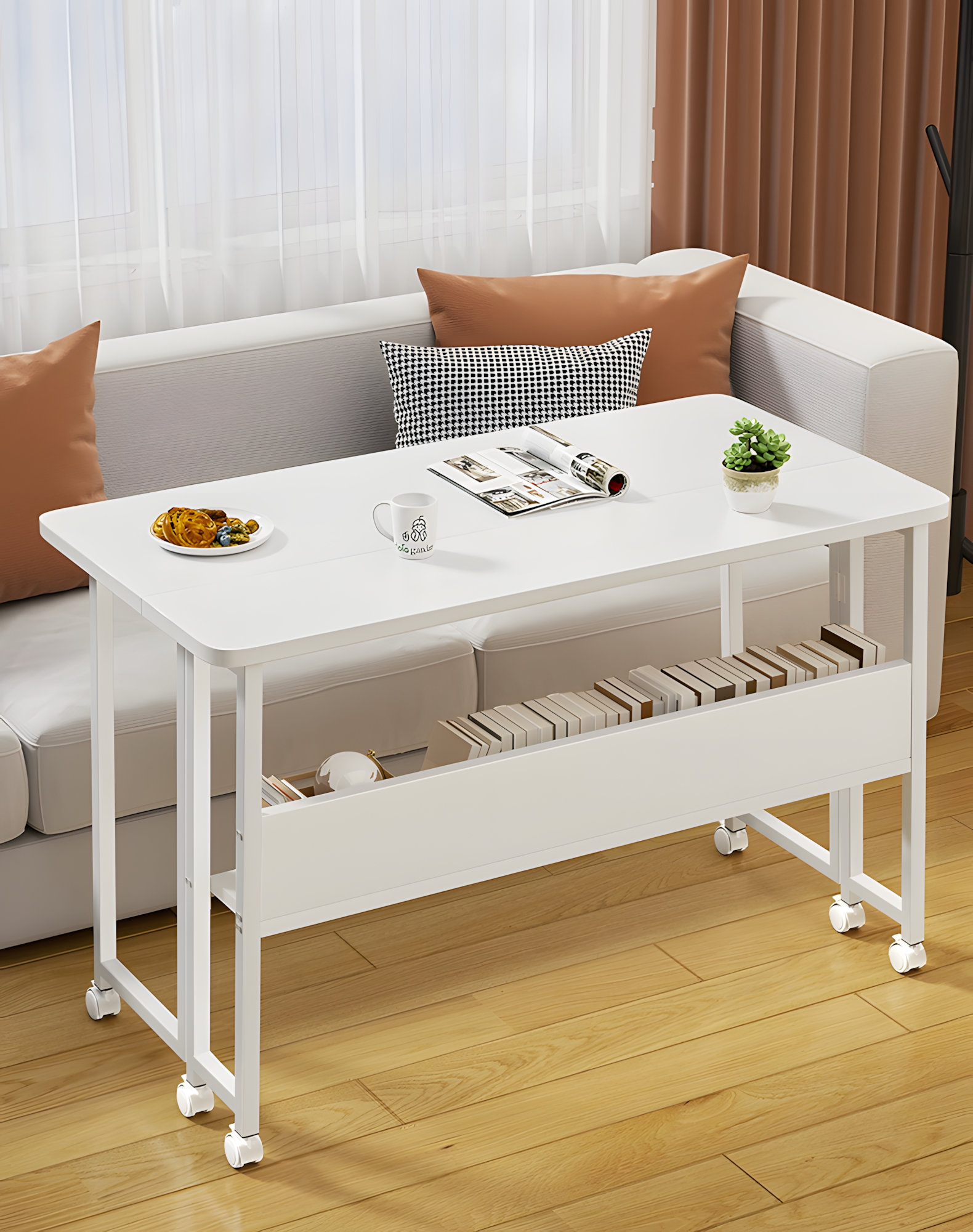 Ebern Designs Foldable Bedside Table With Bookstand - Portable Laptop ...