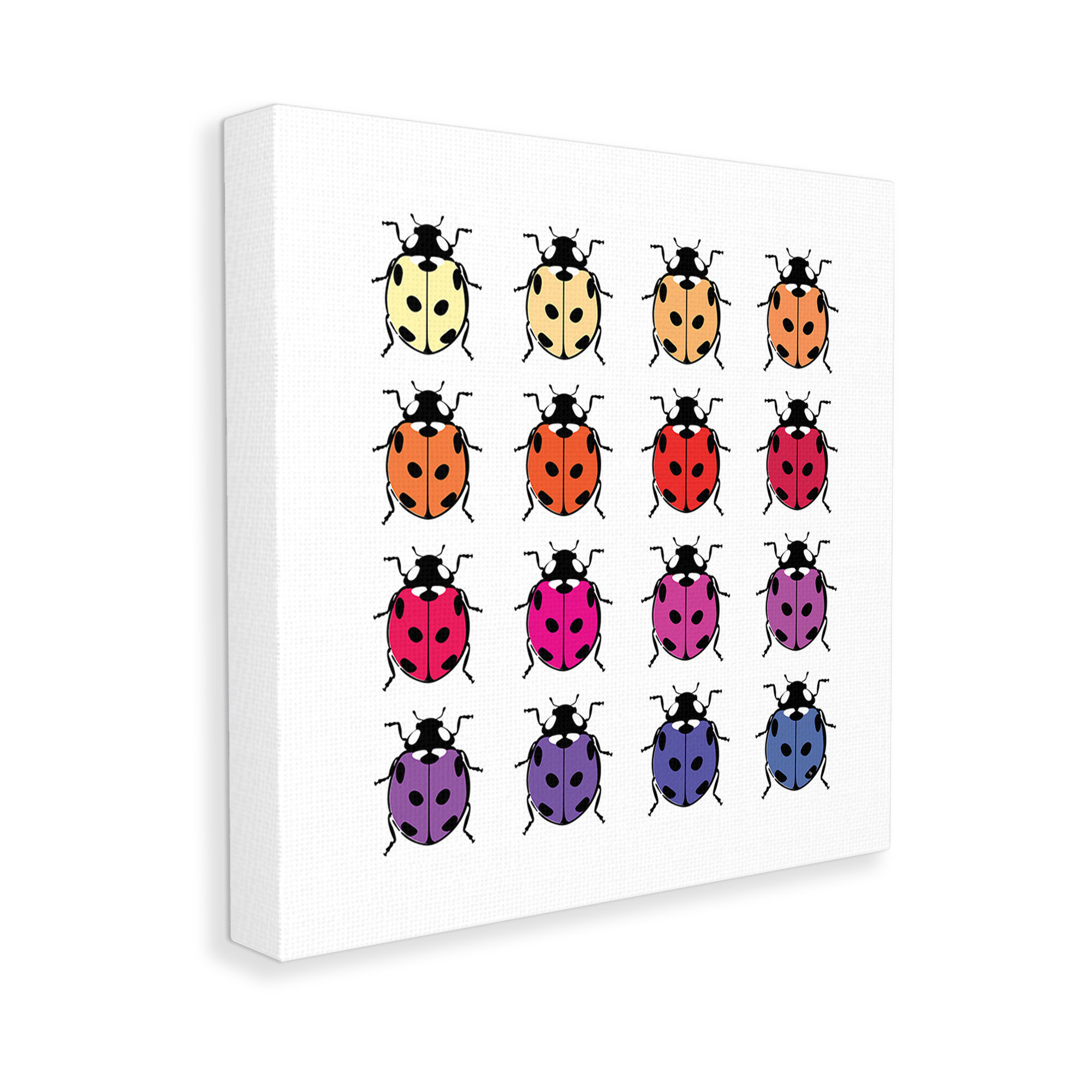August Grove® " Rainbow Ladybugs Pattern " by Martina Pavlova on Canvas ...
