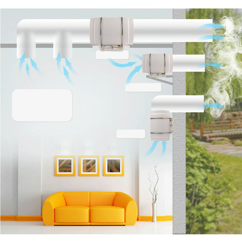 JOYDING Inline Duct Fan Ventilation Exhaust Blower Fans Ductless | Wayfair