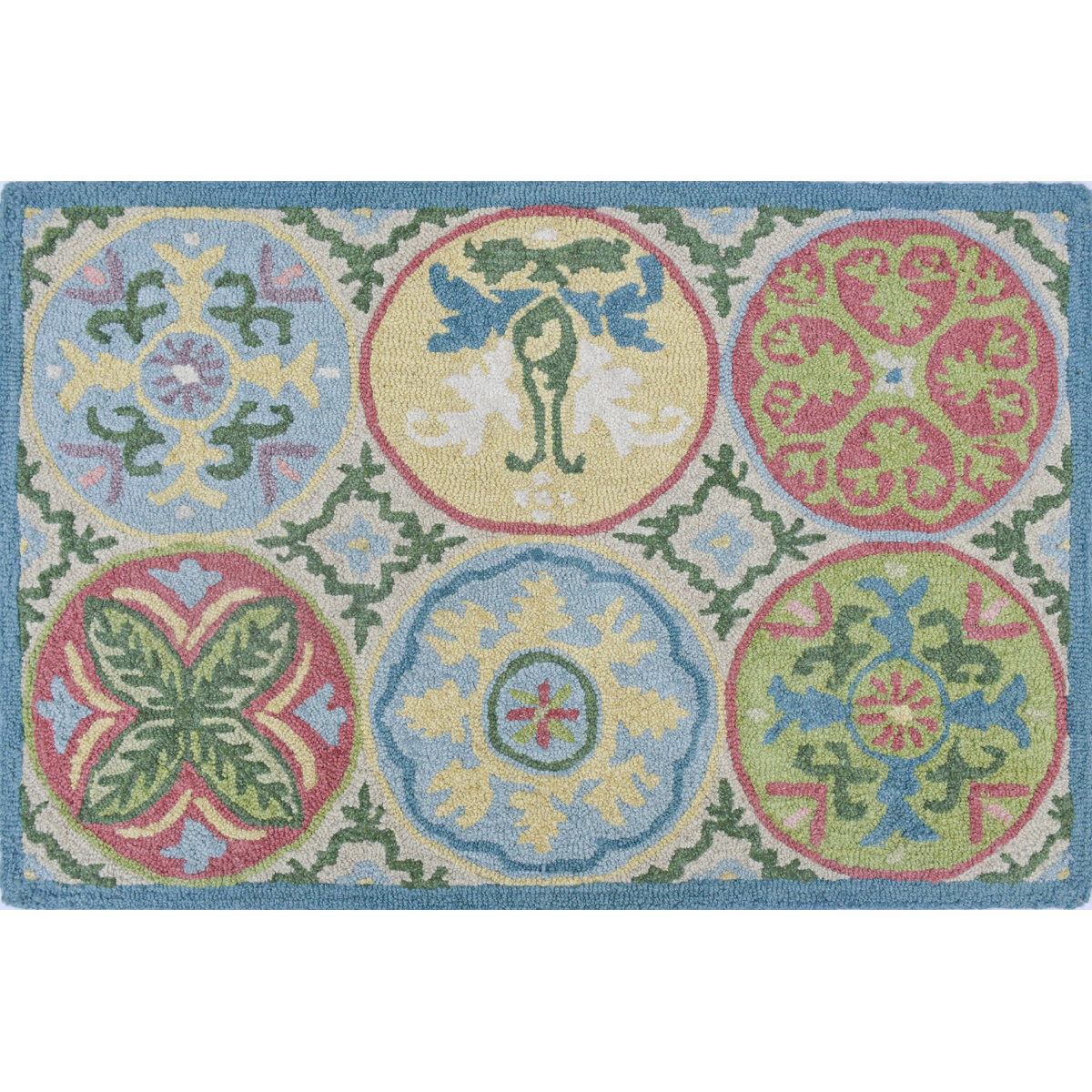 CompanyC Mosaic Tiles Handmade Hand Tufted Wool Pastel Rug | Perigold