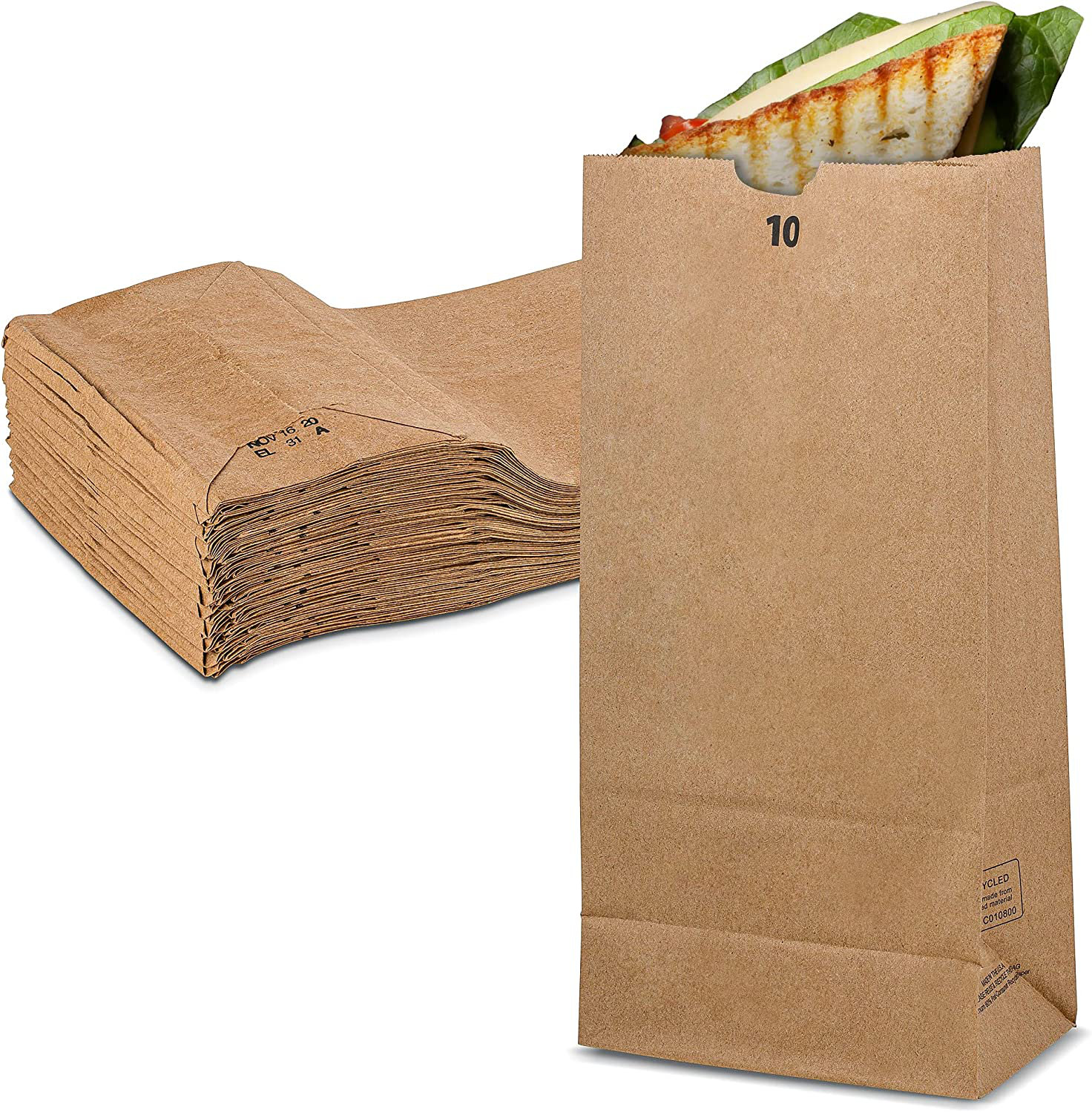 MT Products Brown Paper Bags - 10 lb Disposable Paper Lunch Bags | Wayfair