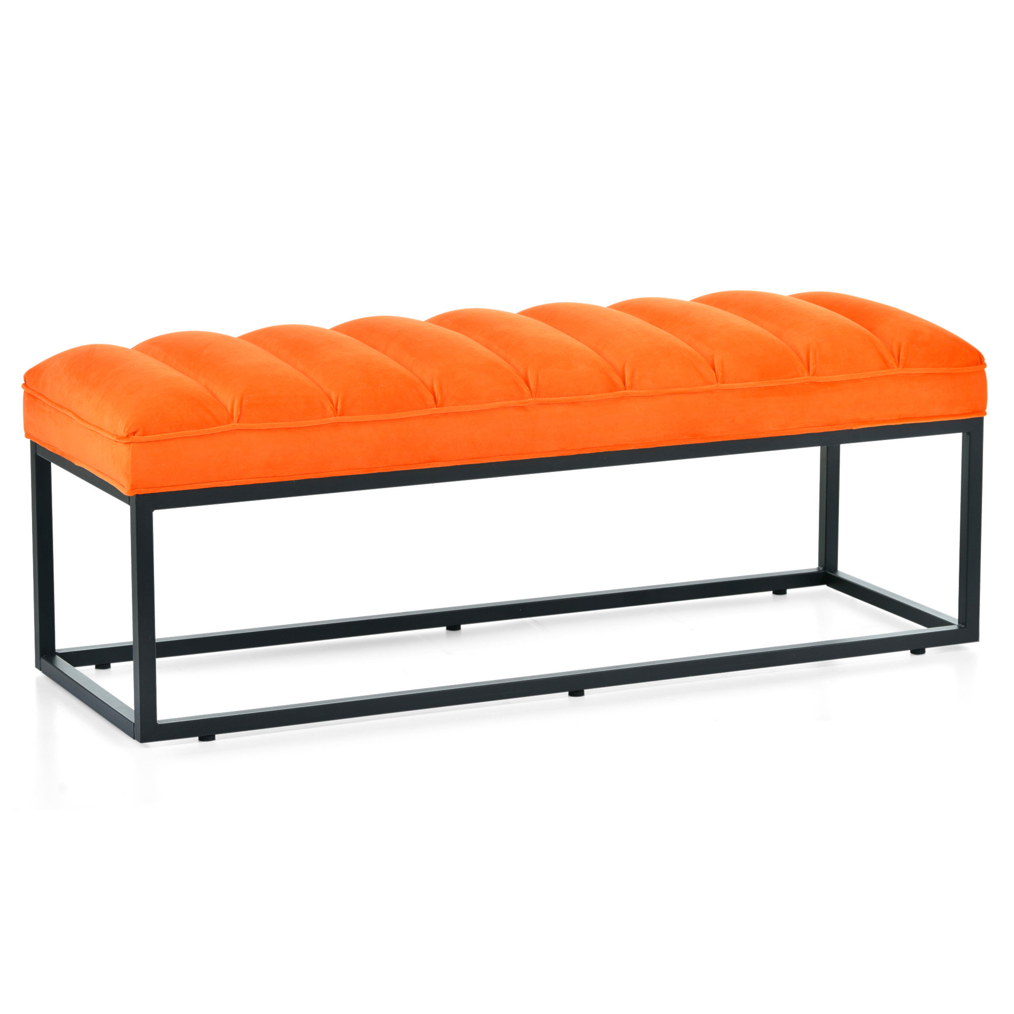 Hokku Designs Versatile Metal Upholstered Bench For Various Rooms ...