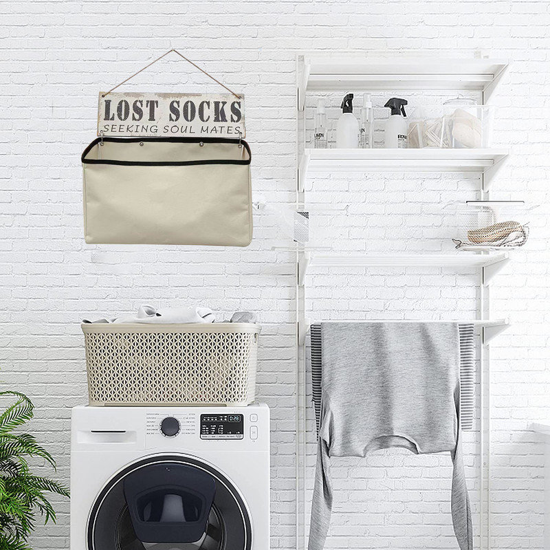 Kiwawa Laundry Room Funny Wall Decor Lost Socks Organizer & Reviews ...