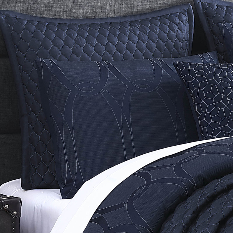 Riverbrook Home Destiny Dark Blue Comforter Set & Reviews | Wayfair