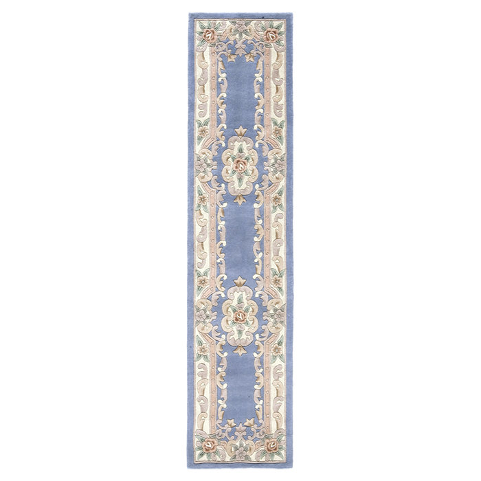 Rugs America Round: 6' - New Aubusson Light Blue Rug | Wayfair