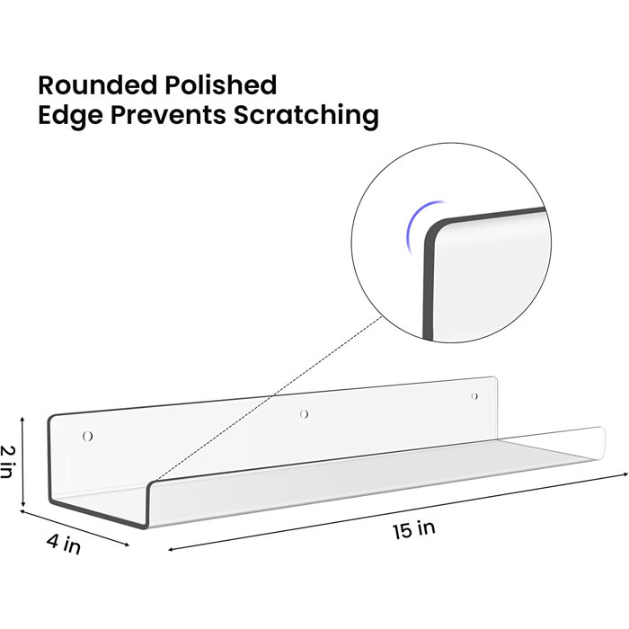 Rebrilliant Layron 4 Piece Plastic / Acrylic Floating Shelf & Reviews ...