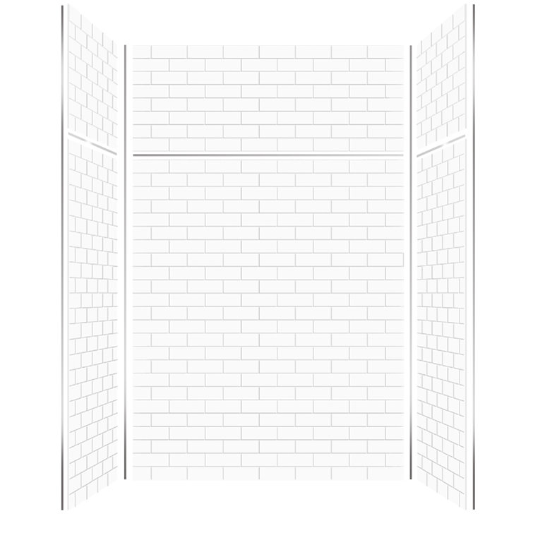 Transolid 60'' W 36'' D 96'' H Glue Up Solid Surface Wall | Wayfair