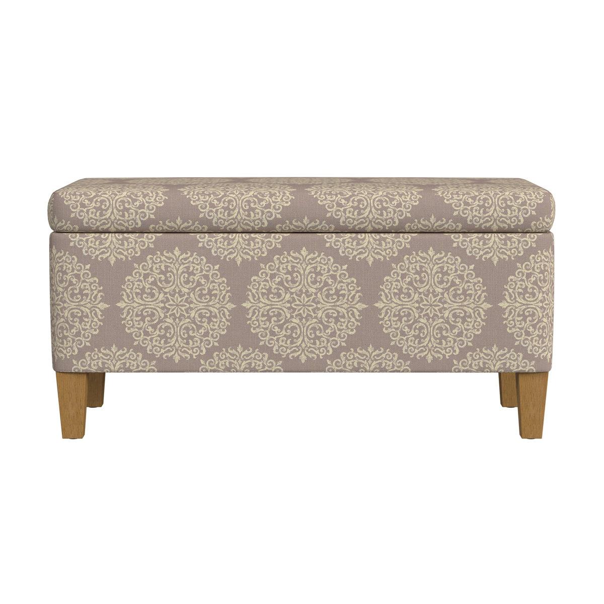 Benjara Ben Storage Bench Ottoman, Light Brown Medallion Design, 36 ...