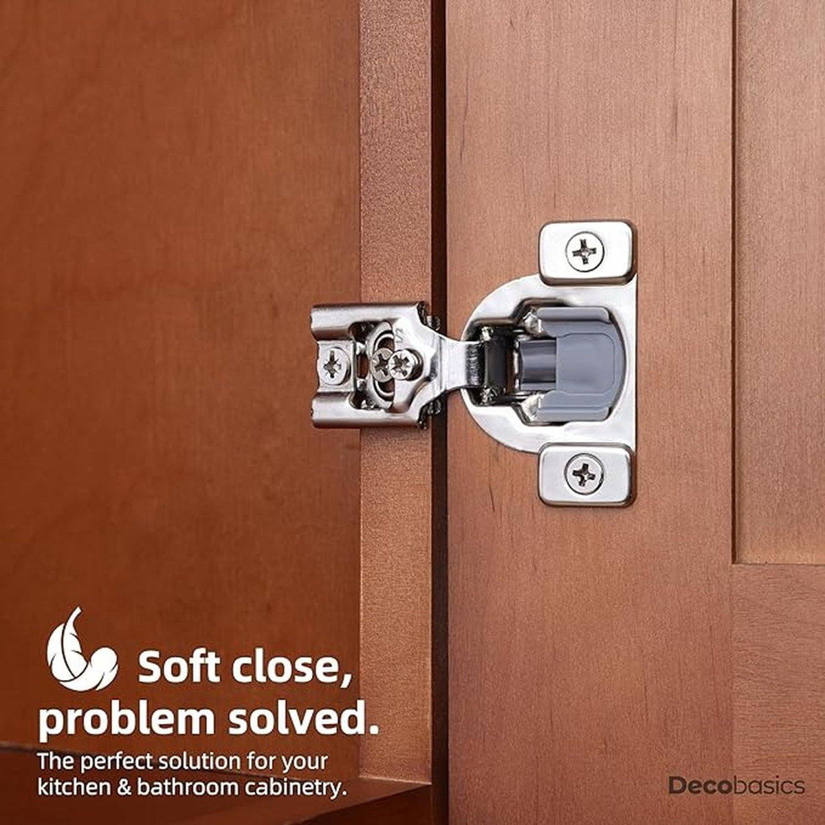 Decobasics 4 Pack 1/2 Self Closing Face Frame Cabinet Hinges Brushed ...