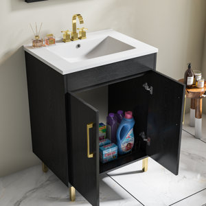 Mercer41 Fabien 24'' Single Bathroom Vanity with Ceramic Top | Wayfair