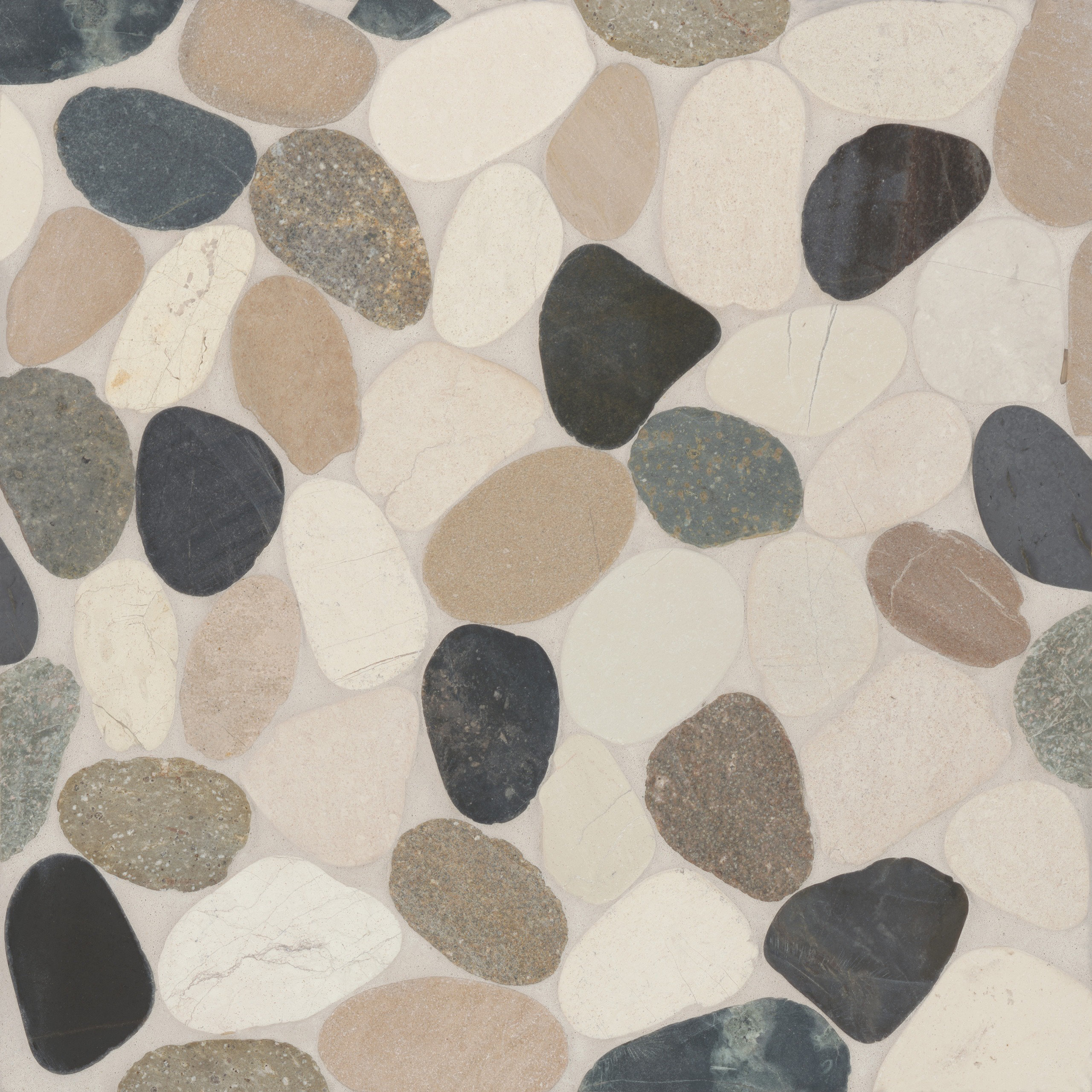 Bedrosians Waterbrook 12" x 12" Natural Stone Pebbles Wall & Floor Tile ...