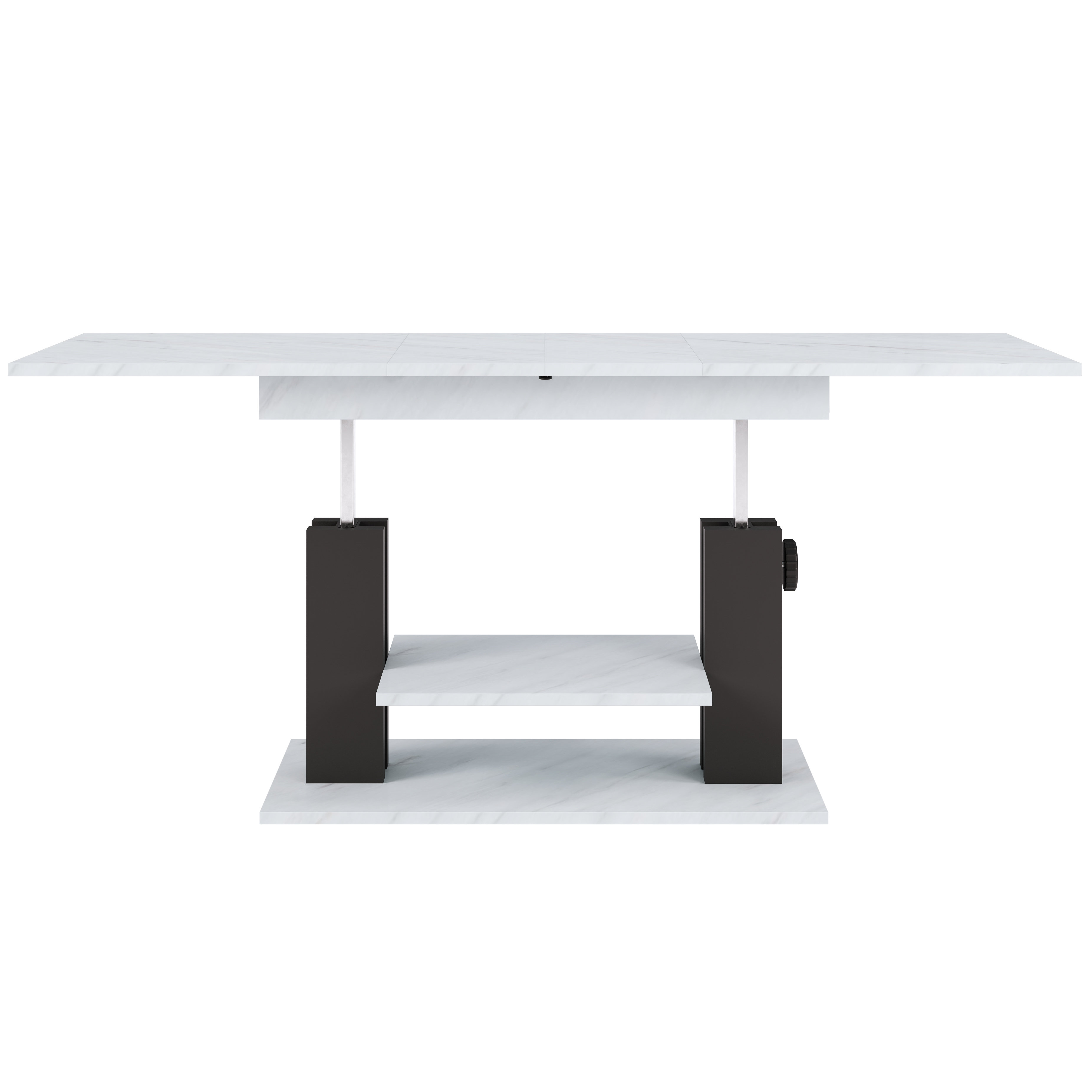 Ebern Designs Moduvo Marble Effect, Extending Coffee Table to Dining ...