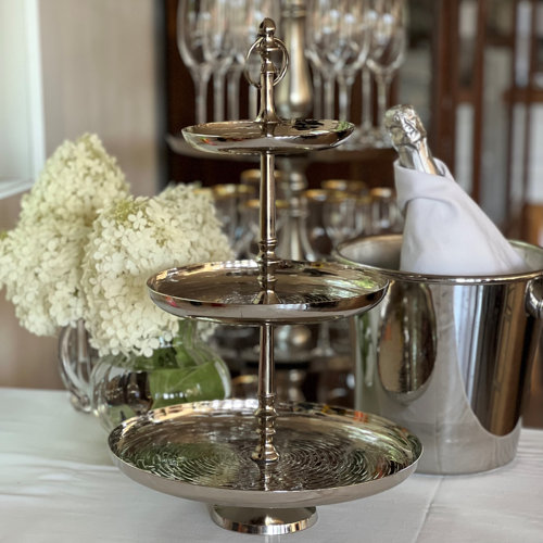Charlton Home® Shelia Aluminum 3 Tiered Stand & Reviews | Wayfair