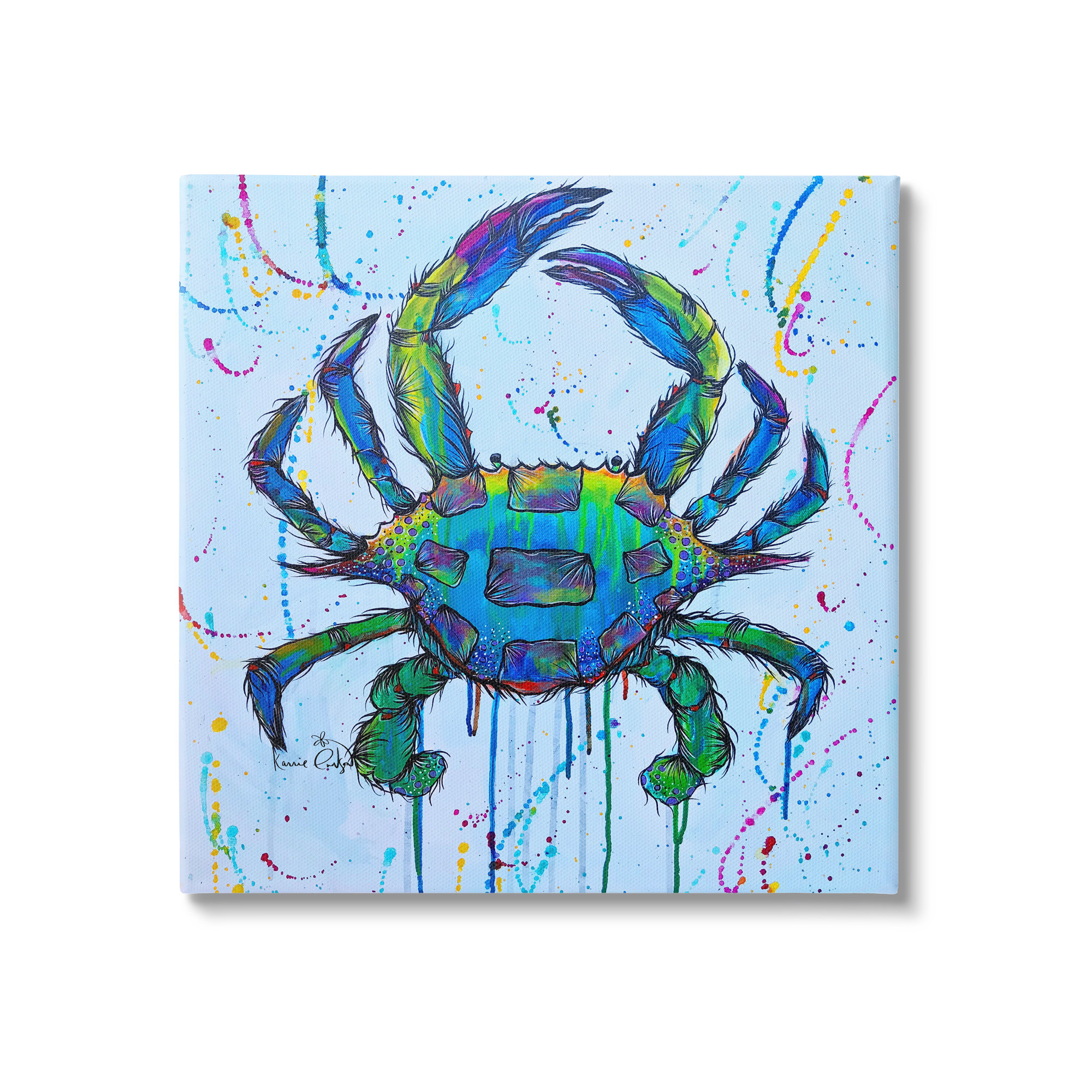 Stupell Industries Street Style Crab Paint Splatter Urban Design Canvas ...