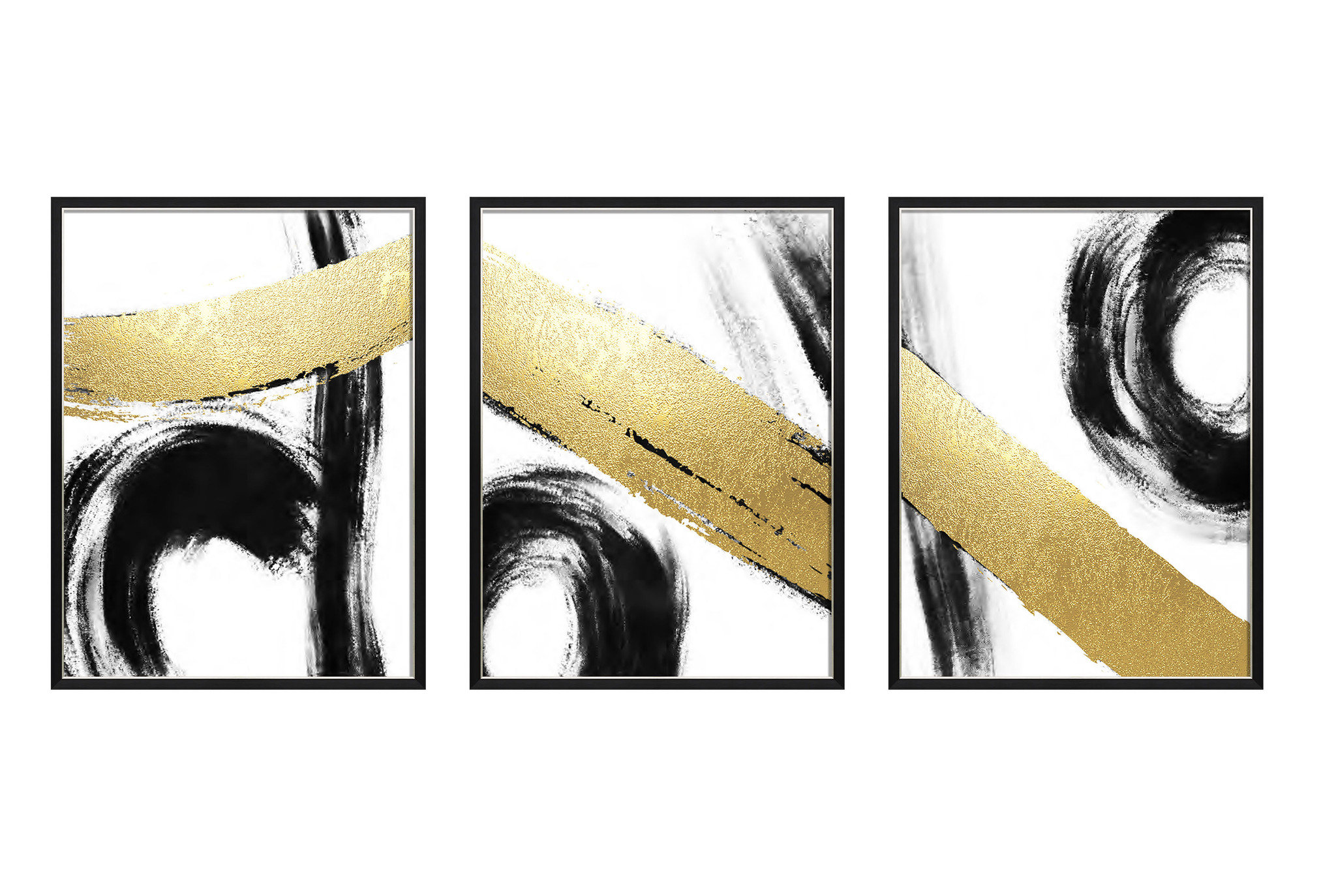 Winward Silks Abstract Movements - 3 Piece Picture Frame Painting Set ...