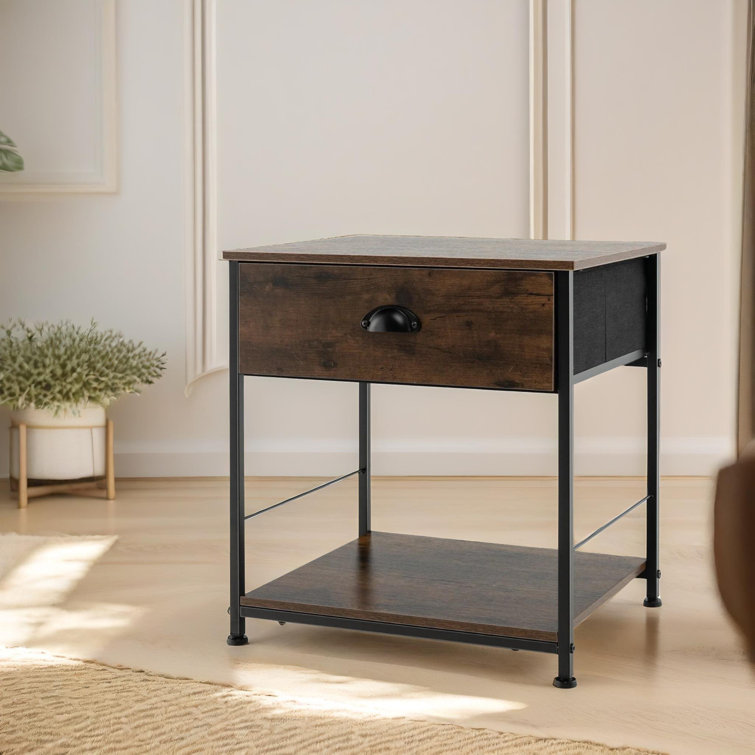 Brayden Studio Bashuk Manufactured Wood 2 Bedside Tables with Storage ...