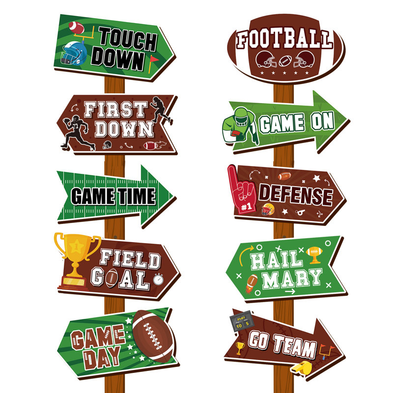The Party Aisle™ Football Party Signs, 20 Pcs Football Yard Signs Set ...