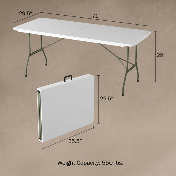 Lavish Home 71'' Plastic Rectangular Portable Folding Table & Reviews ...