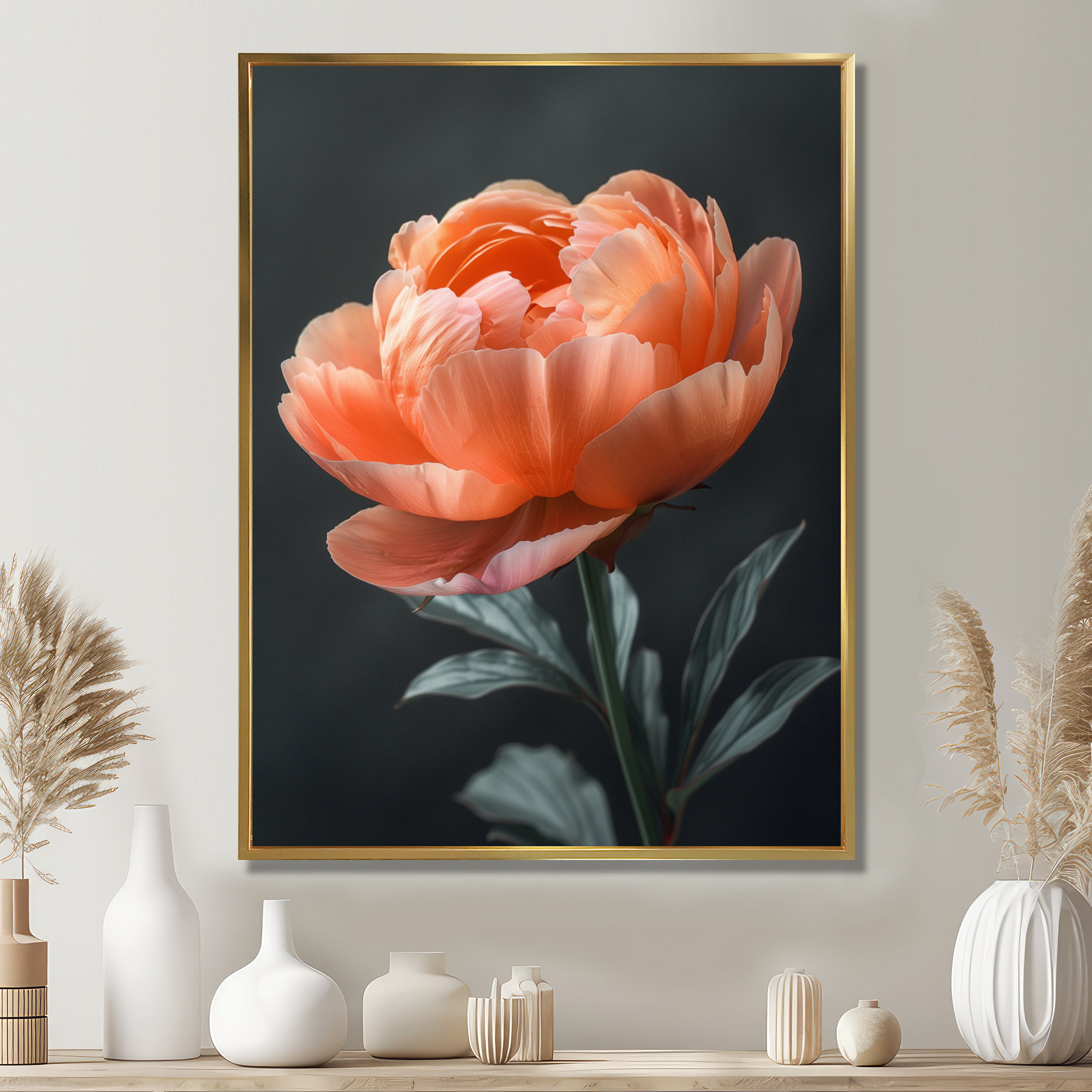 Design Art Glass Pink Peonies Romantic Rendezvous II - Peonies Wall Art | Wayfair