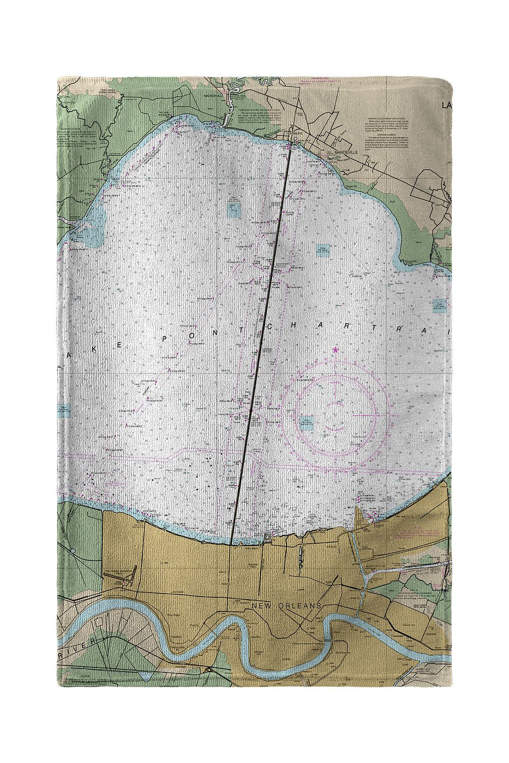 Breakwater Bay Lake Pontchartrain and Majrepas, LA Nautical Map Tea ...
