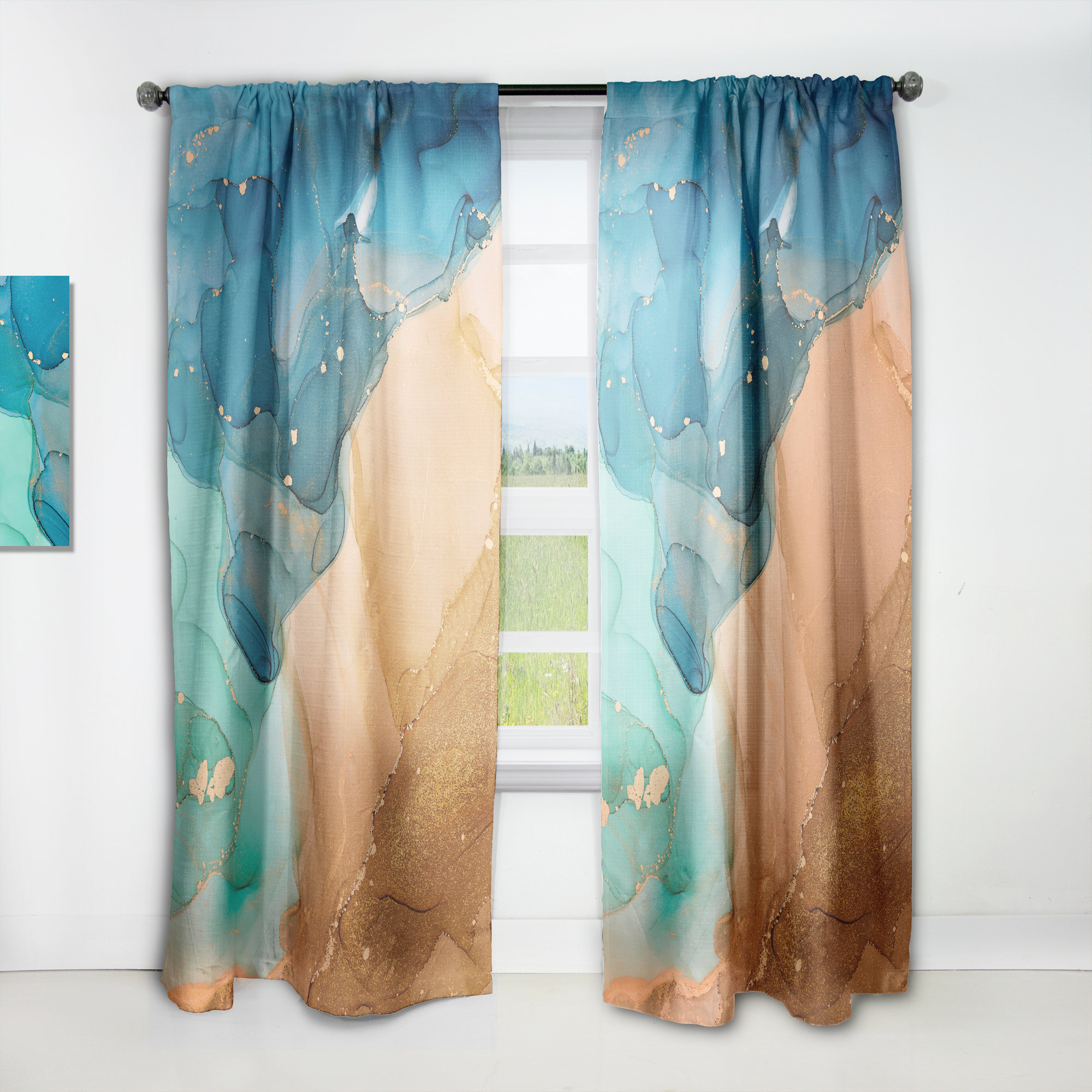 Design Art Luxury Abstract Fluid Art IV - Abstract Modern Semi-Sheer ...