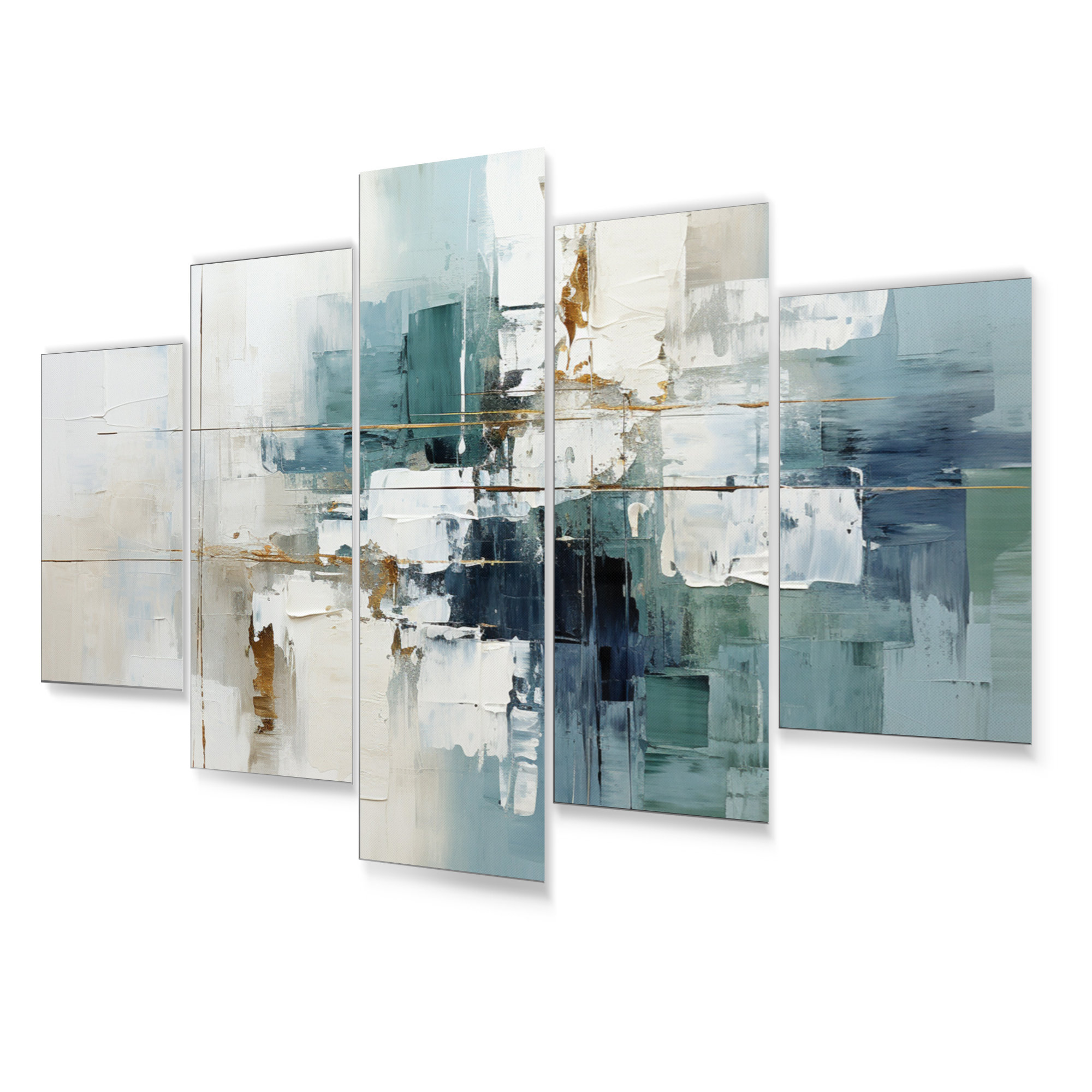 DesignArt Subtle Serenity I - Abstract Collages Metal Wall Decor Set 5 ...