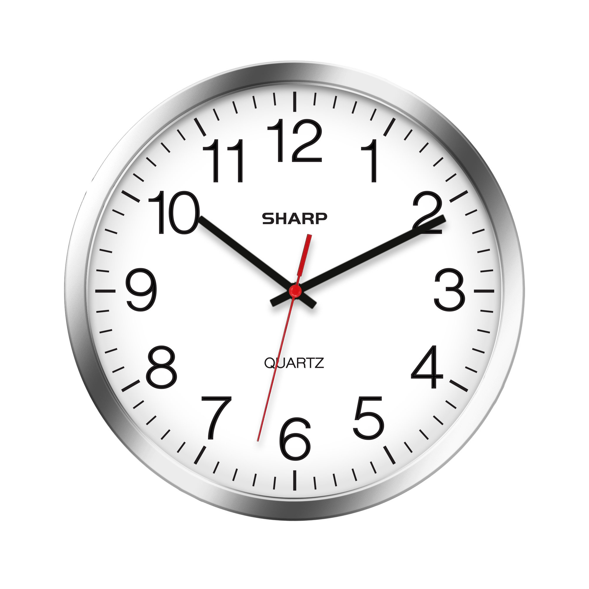 Sharp Analog QA Display Wall Clock Non-Ticking 12” Battery Operated ...