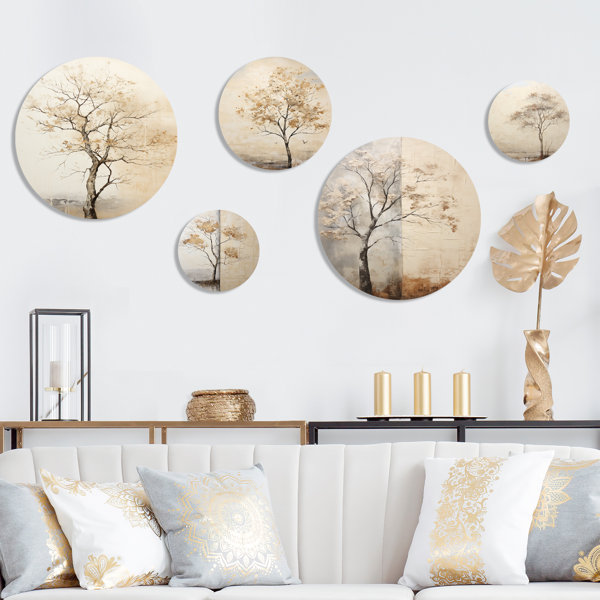 Lark Manor™ African Beige Tree - Tree African Tree African Round Wall ...