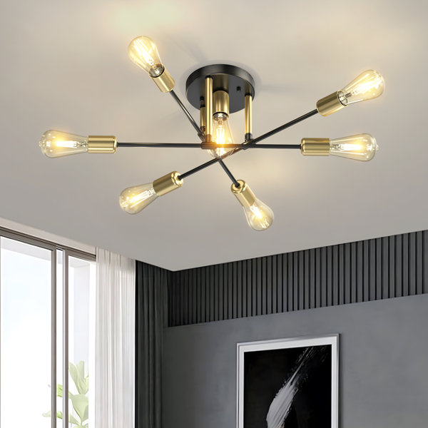 George Oliver Beda 7-Light Sputnik Semi Flush Mount - Wayfair Canada