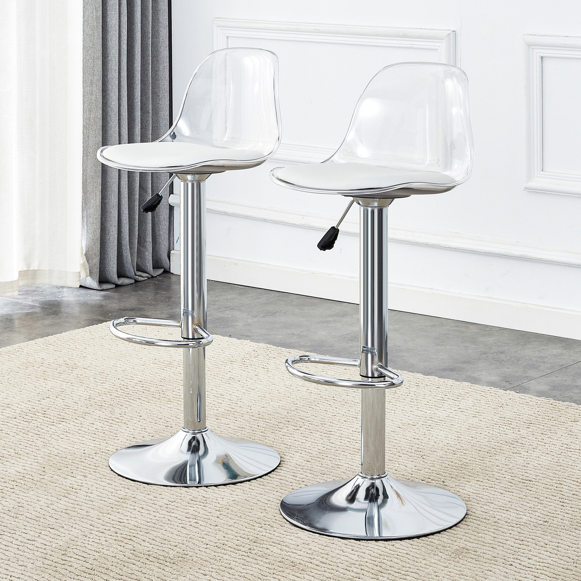 Mercer41 Modern Minimalist Bar Chairs And Bar Stools. Can Rotate 360 ...