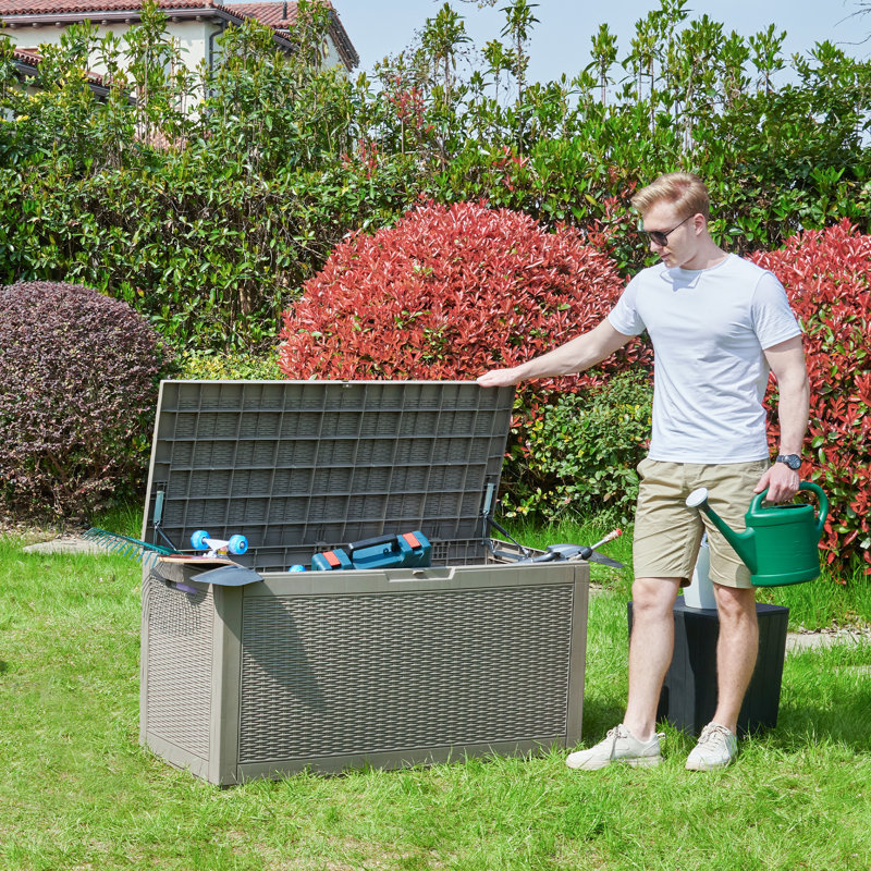 Ebern Designs Quartey 100 Gallons Water Resistant Resin Lockable Deck ...