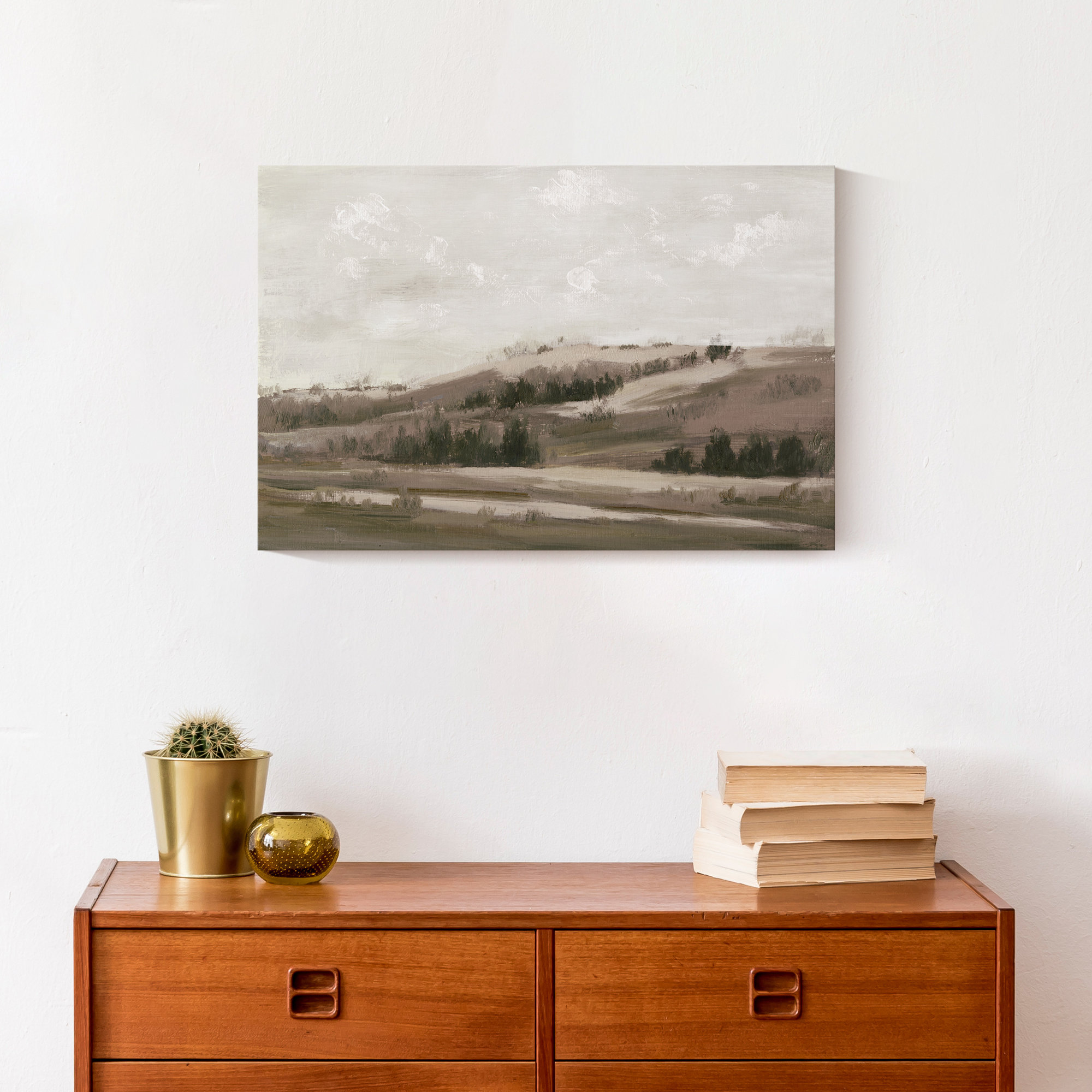 August Grove® Warm Landscape - Picture Frame Painting on Canvas | Wayfair