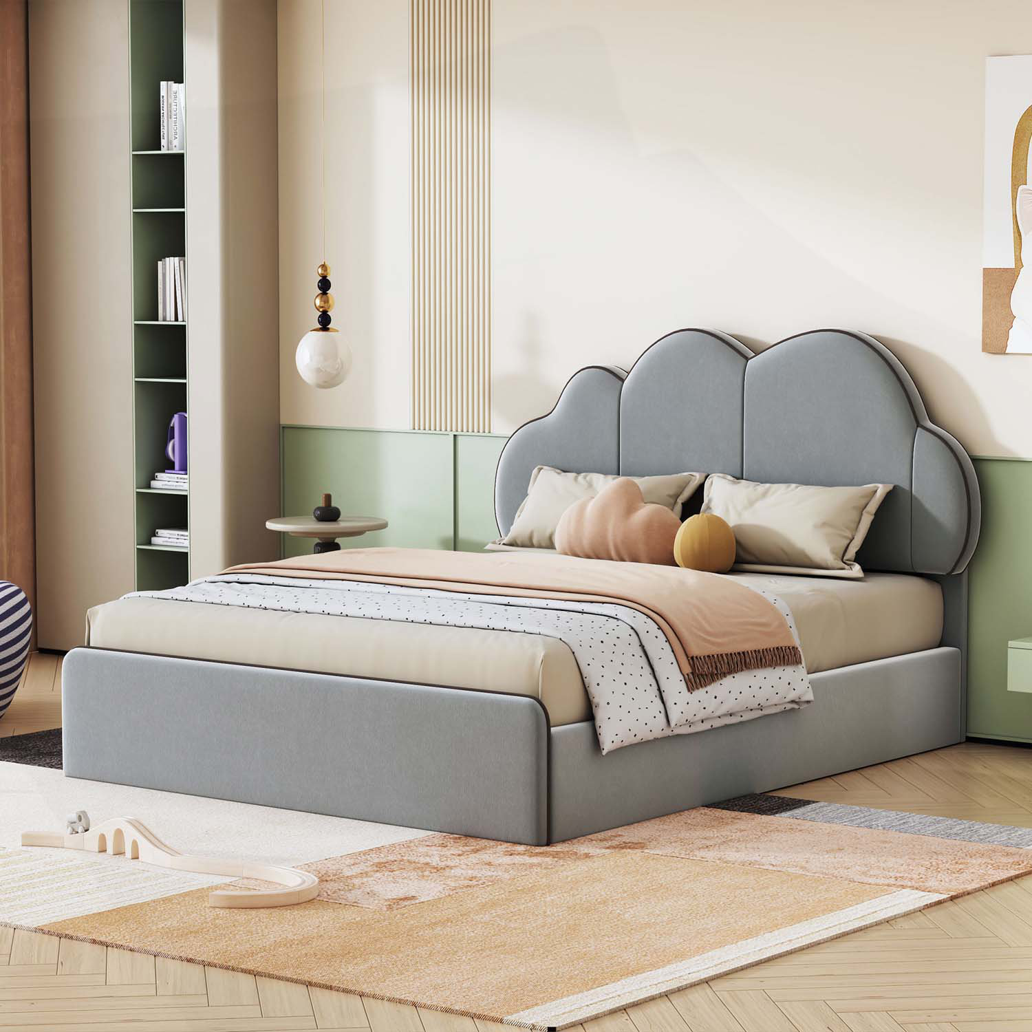 Lark Manor Charming Queen-Size Upholstered Platform Bed for Dreamy Sleep Experience - Wayfair Canada