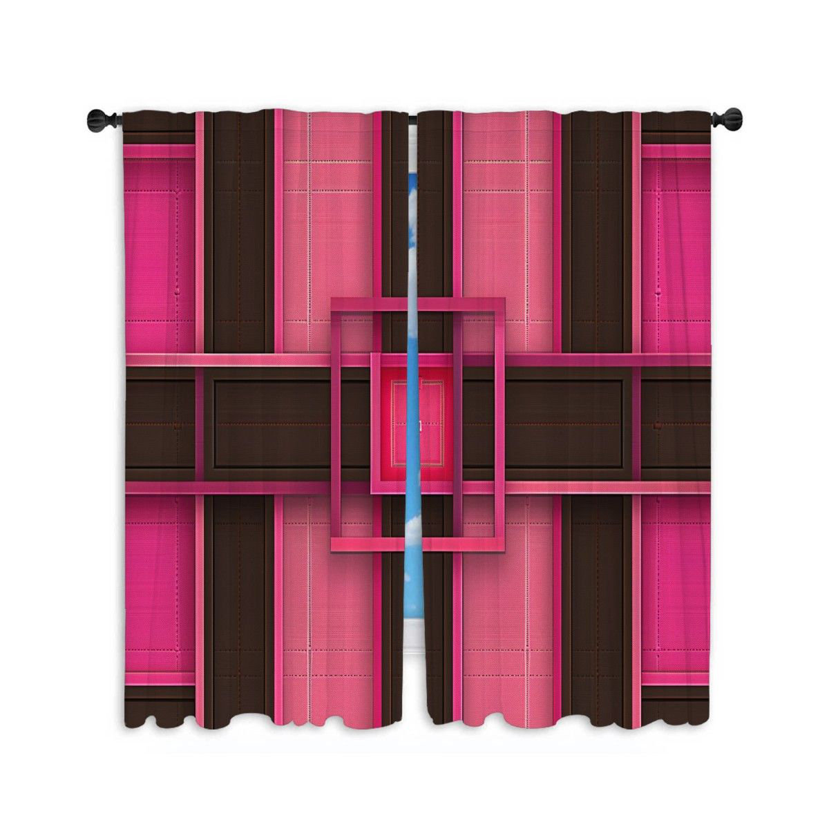 VisionDecor D squares Window Curtains Art Modern decor Drapes - 2 ...