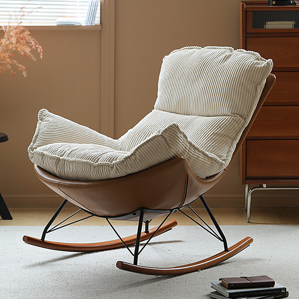 Comfort Zone Furniture.e Rocking chair with egg-shaped armrests | Wayfair