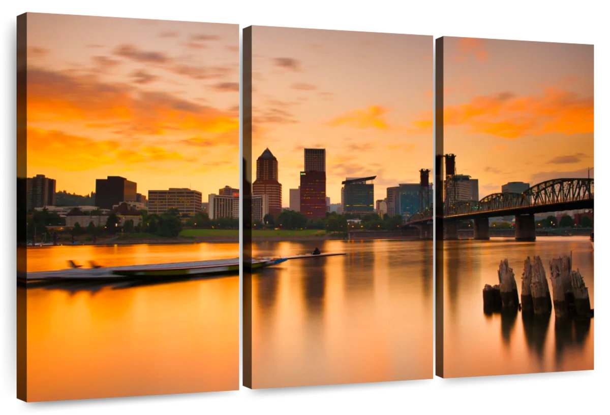 Latitude Run® Portland Sunset Skyline | Wayfair