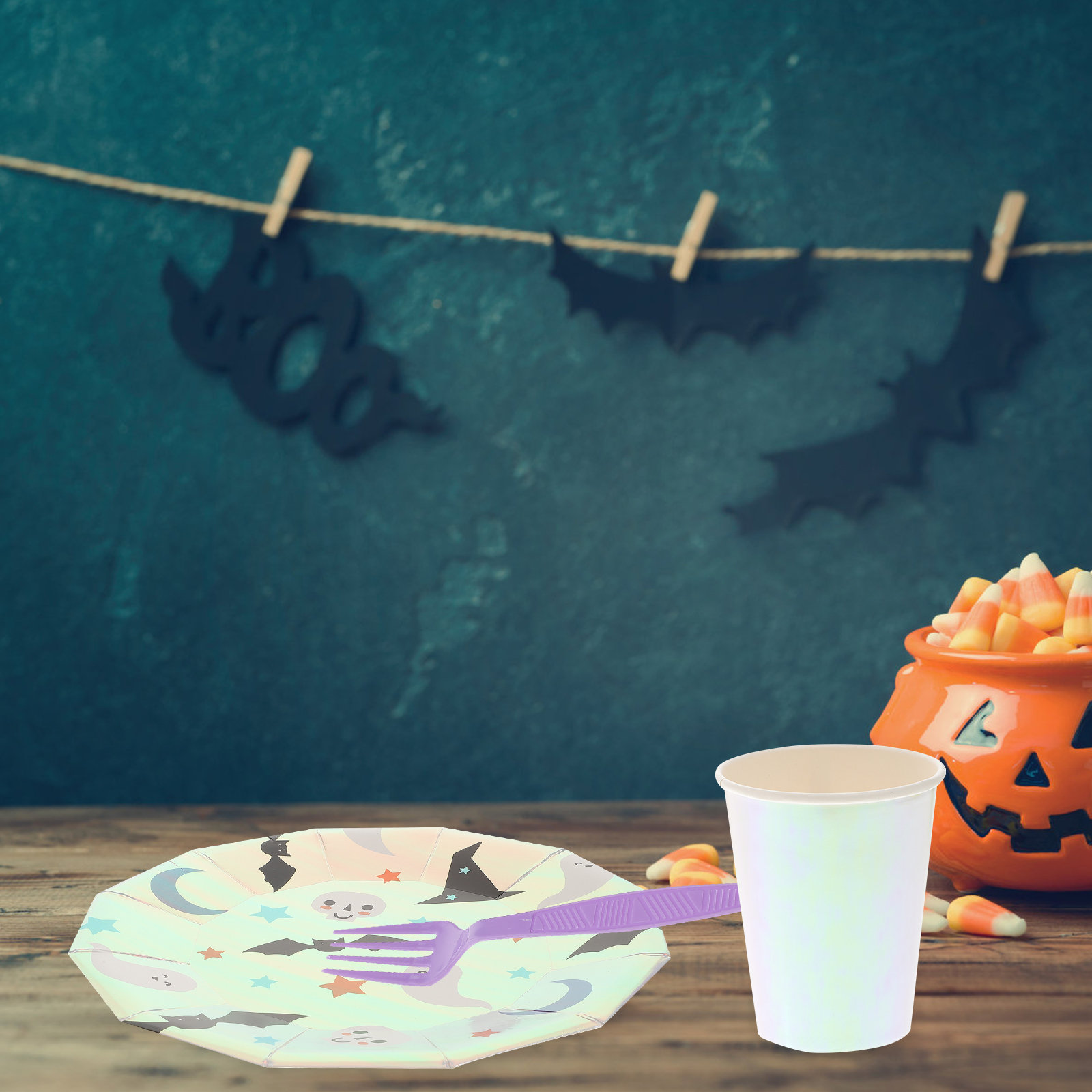 The Holiday Aisle® 1 Set Of Halloween Disposable Tableware Paper Plate ...