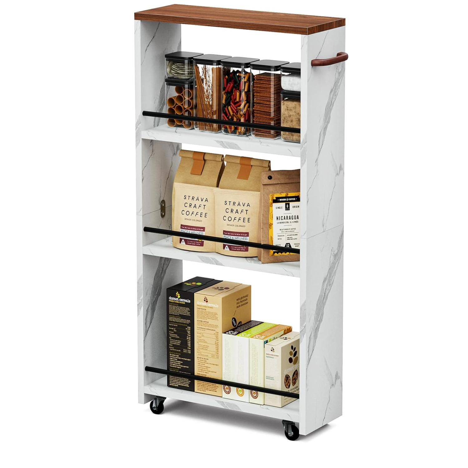 Passetas Slim Storage Cart - 6'' Wide Narrow Storage Cabinet For Small ...