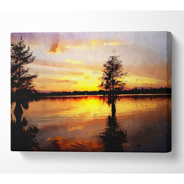 House of Hampton River Tree Sunset - Print | Wayfair.co.uk