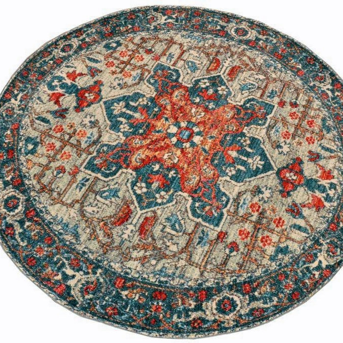 World Menagerie Truet Vintage Cream/Teal Rug & Reviews | Wayfair