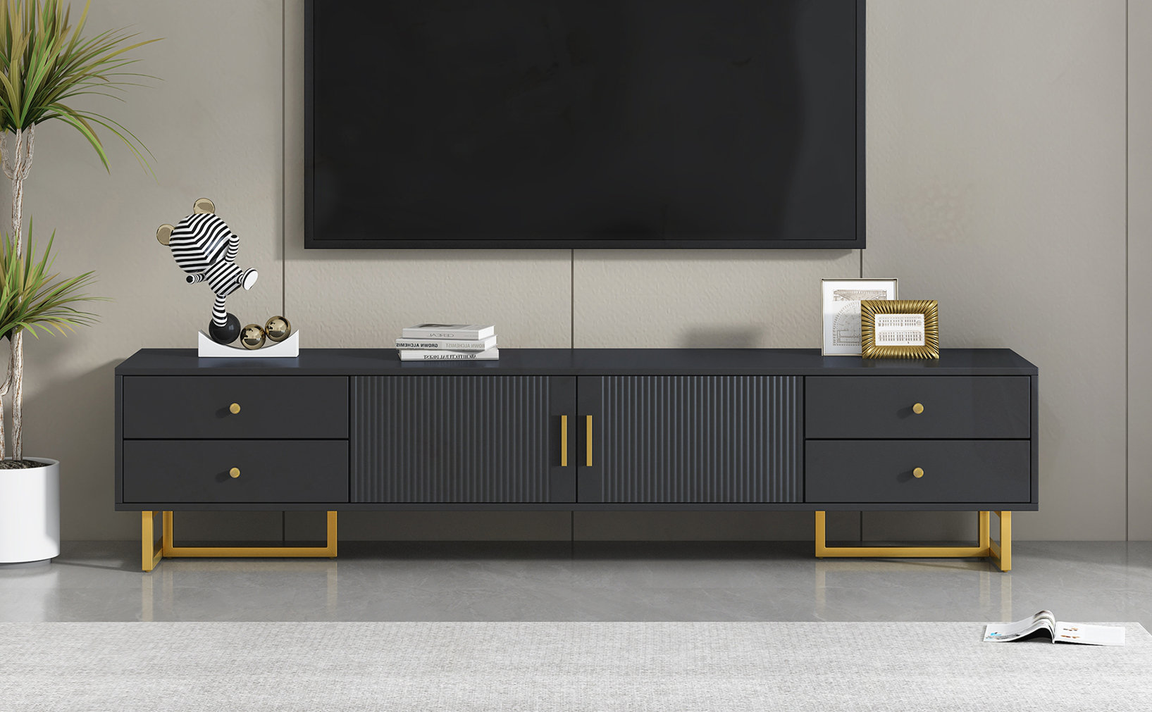 Mercer41 Modern TV Stand with Storage - Wayfair Canada