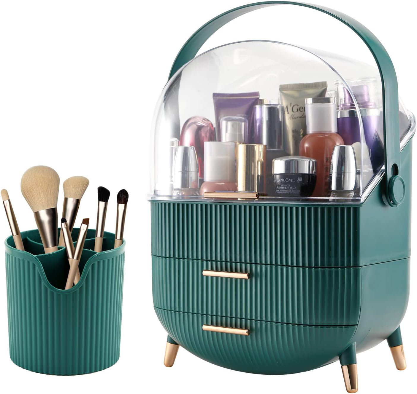 Rebrilliant Makeup Organizer Cosmetics Display Case With 2-Layer ...
