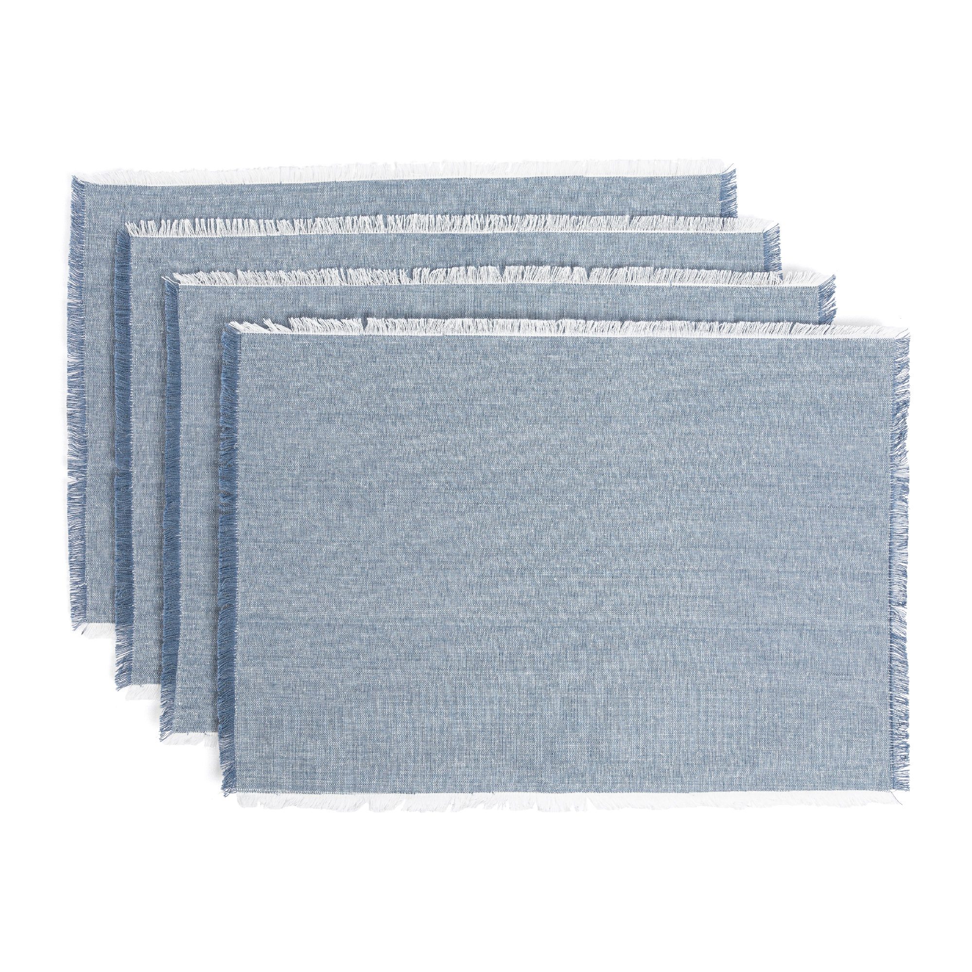 over&back Woven Frayed Chambray Placemats, Set of 4 & Reviews | Wayfair