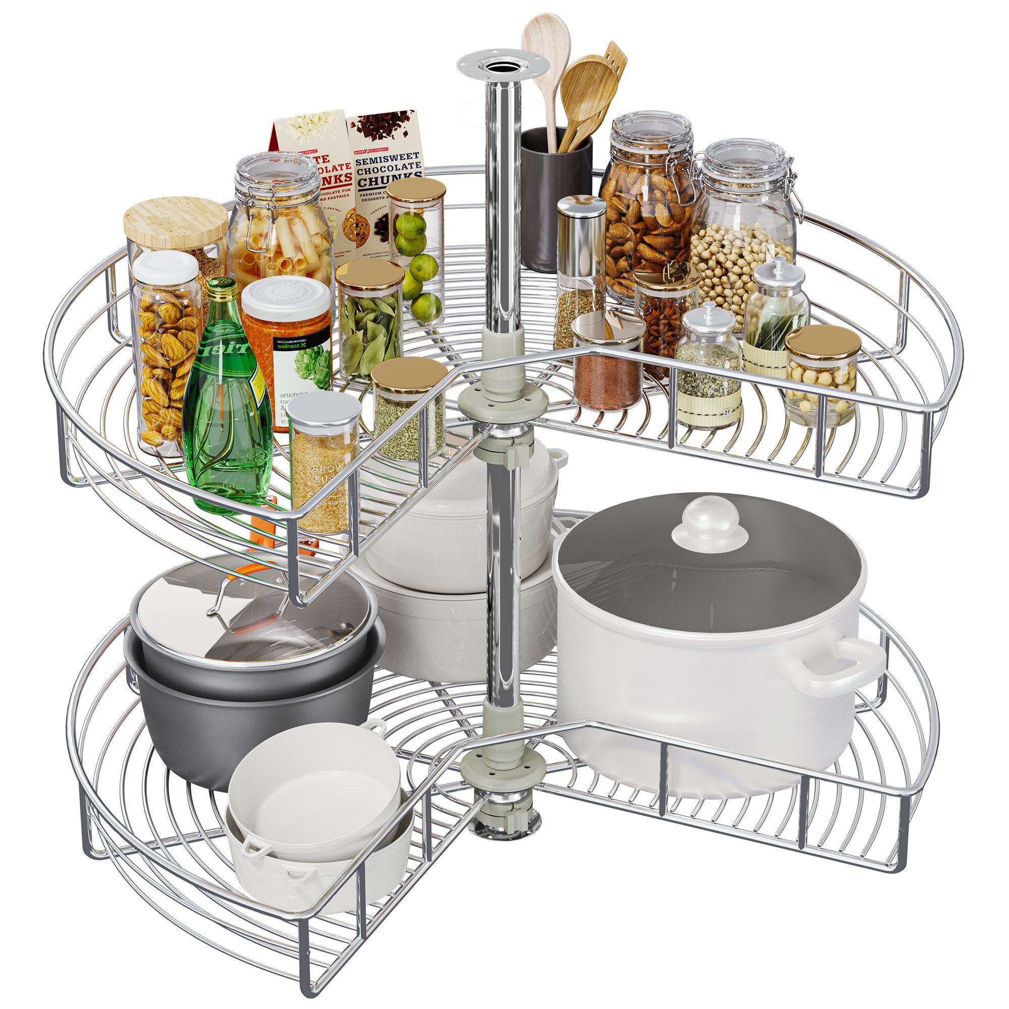Rebrilliant Lazy Susan Corner Organizer with Rotating Shelves & Reviews ...