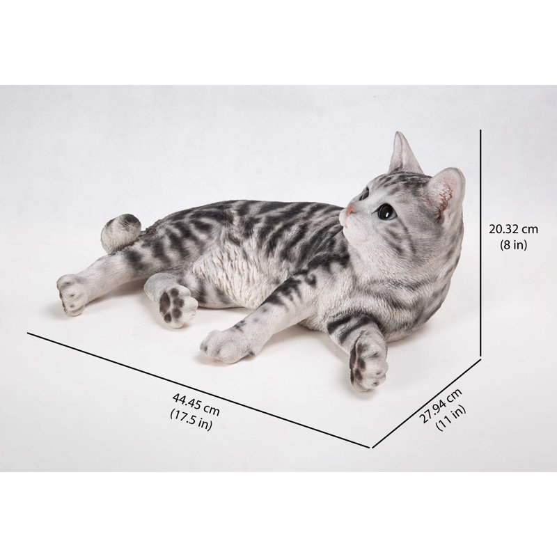 Hi-Line Gift Ltd. Lying Down American Shorthair Cat Statue & Reviews ...